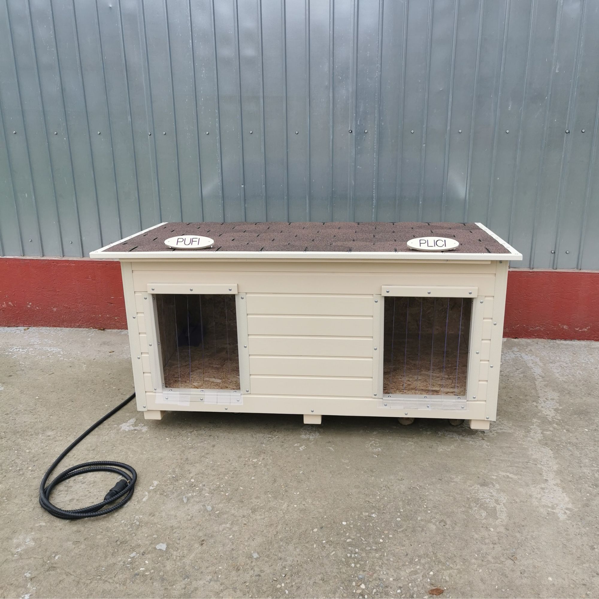 Cusca Caine Izolata Dubla cu Incalzire Pufi si Plici