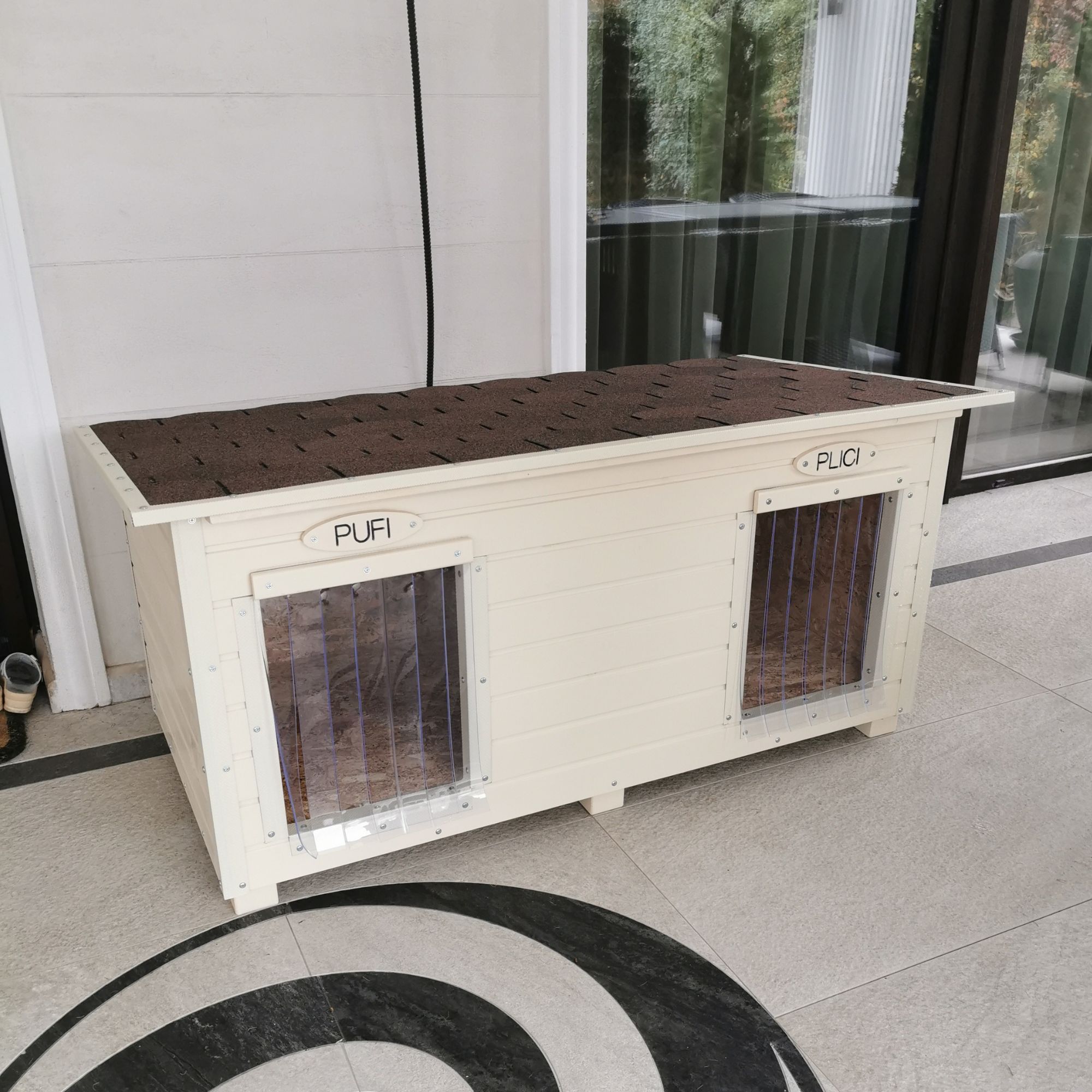 Cusca Caine Izolata Dubla cu Incalzire Pufi si Plici